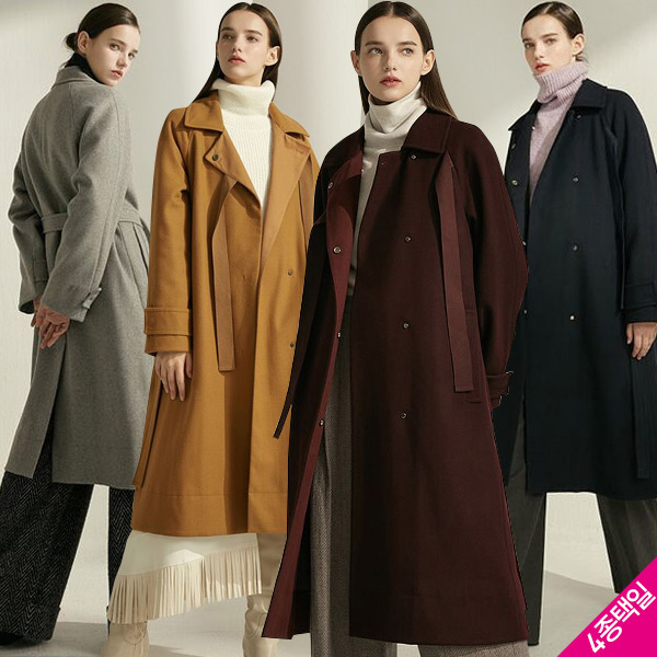 퀸잇 - [르오트(LeOT)] 모혼방 디테일링 롱코트-사이즈 55~88다양